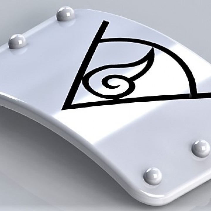 3D Printable Forehead Protector with the Hyuuga clan symbol by Juan A.