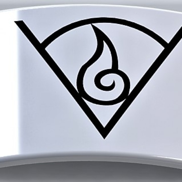 3D Printable Forehead Protector with the Hyuuga clan symbol by Juan A.