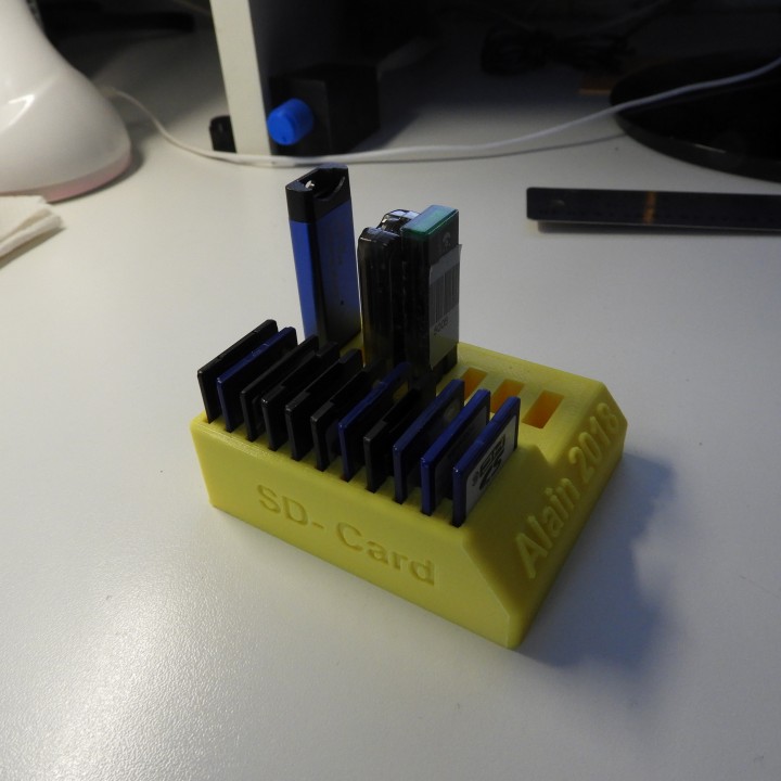3D Printable SD Card-USB case by Alain