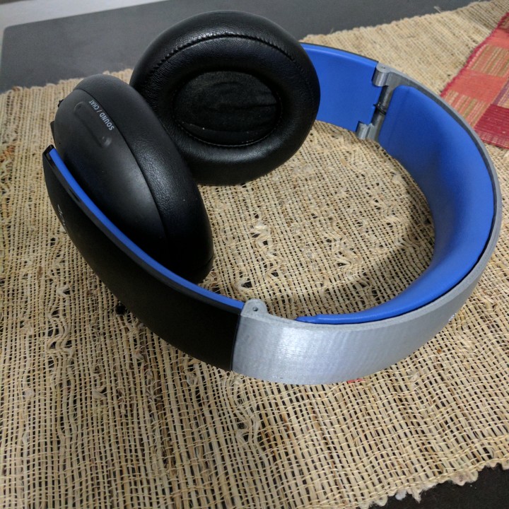 3D Printable Headband for Sony Gold Wireless Heaset by Dsk