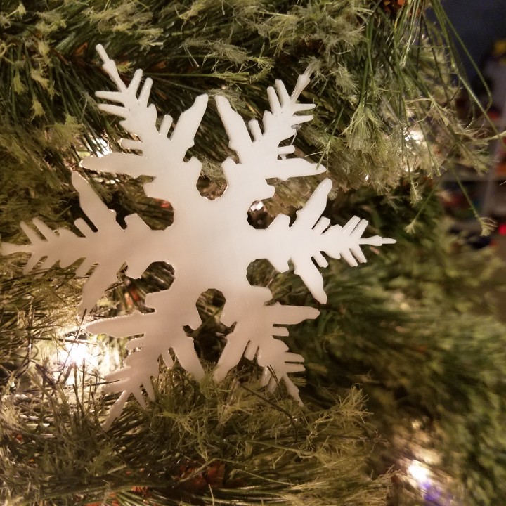 3D Printable Snowflake Ornament by T-E-C