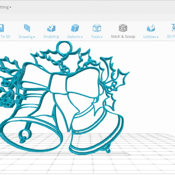3D Printable Low Poly Ribbon Bell by SelfCAD User