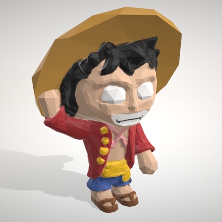 3D Printable MONKEY D LUFFY LowpolyPOP - by Objoy Creation by Le format 7