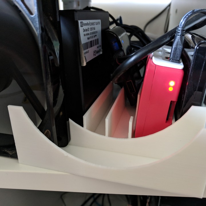 3D Printable Stand for Raspberry Pi, HDD and cooling fan by Giles Puckett