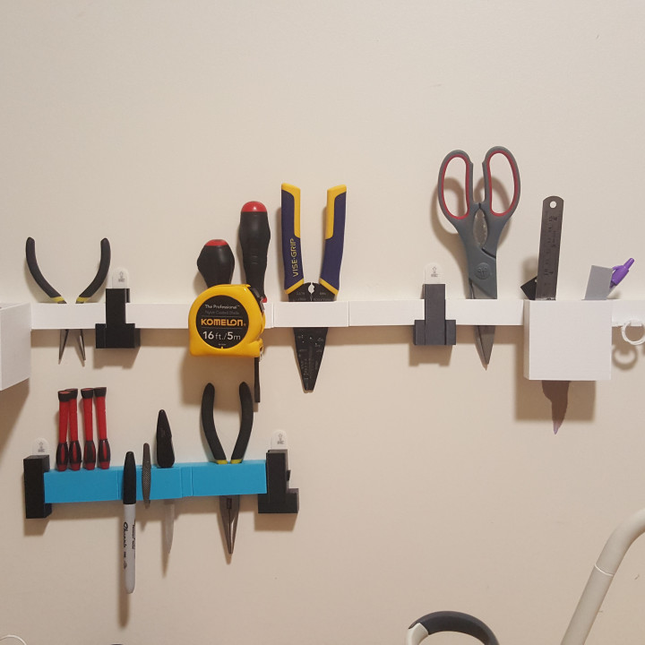 3D Printable Wall Mounted Modular Tool Holder by LegionOfTheRepublic
