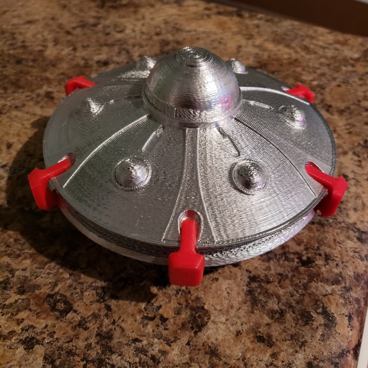3D Print of UFO Christmas Tree Topper and Cow Ornament Set by Capt._Nemo