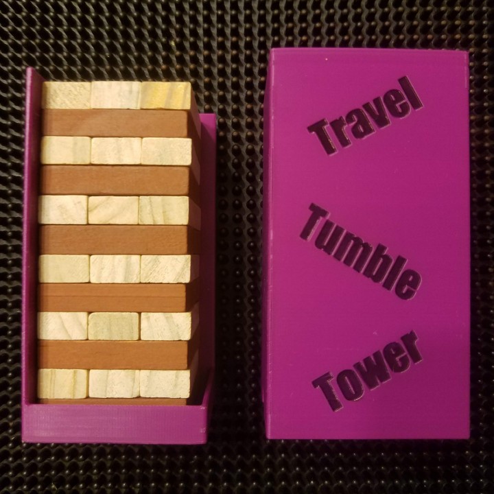 3D Printable Travel Tumble Tower Box by Walter S Whitson