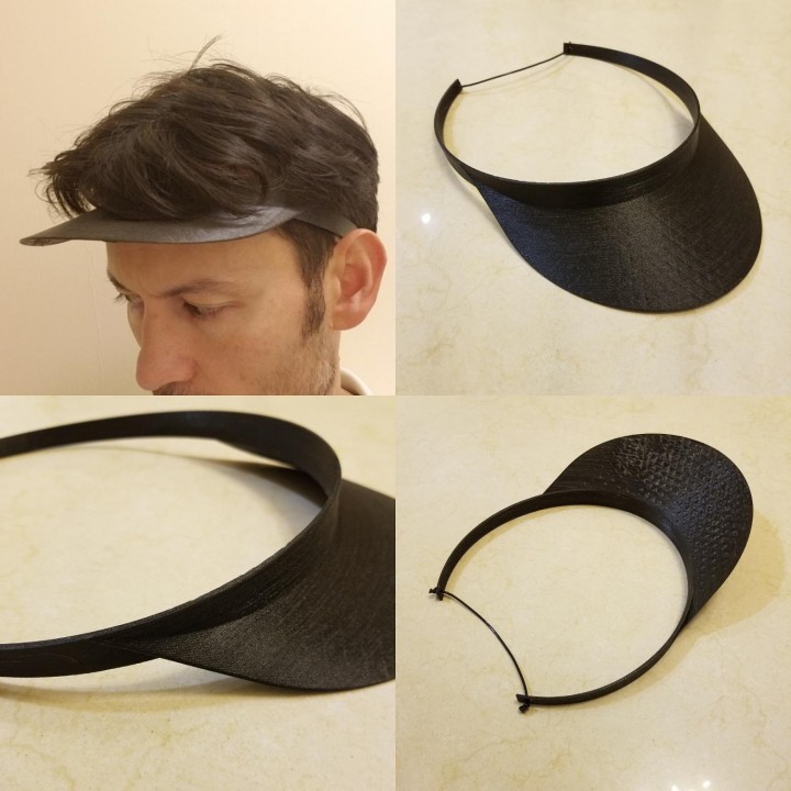 3D Printable Sports visor - tennis, cricket, hiking, etc ........ by ...