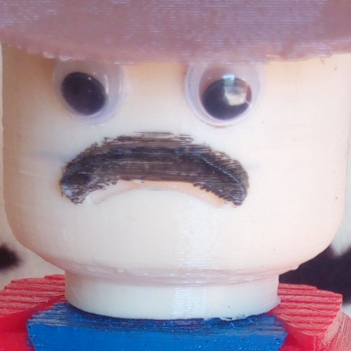 3D Printable HEAD COWBOY LEGO GIANT (VILLAGE PEOPLE) by MYT