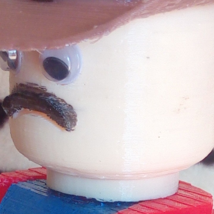 3D Printable HEAD COWBOY LEGO GIANT (VILLAGE PEOPLE) by MYT