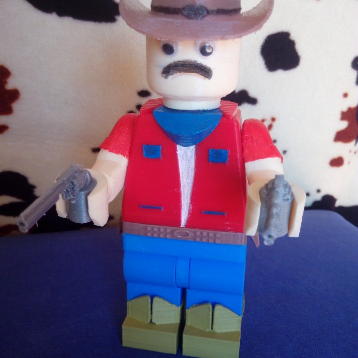 3D Printable GUN-STIR COWBOY LEGO GIANT (VILLAGE PEOPLE) by MYT