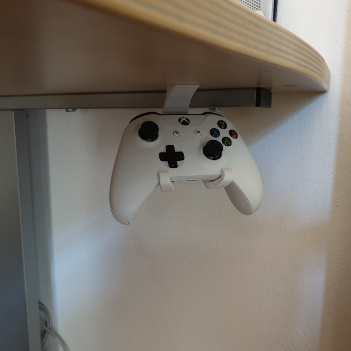 3D Print of Under-Desk Xbox One Controller Holder by HomeUser101