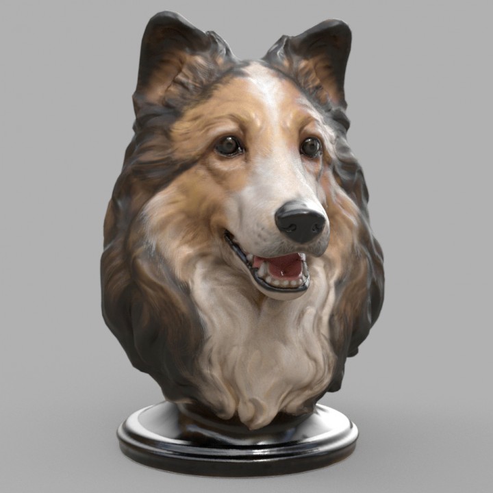3D Printable Sheltie Statue by Kam Yu