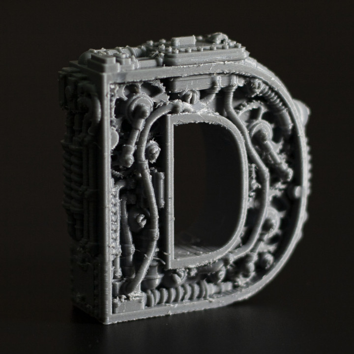 3D Print of Steampunk letter D by Mythkd