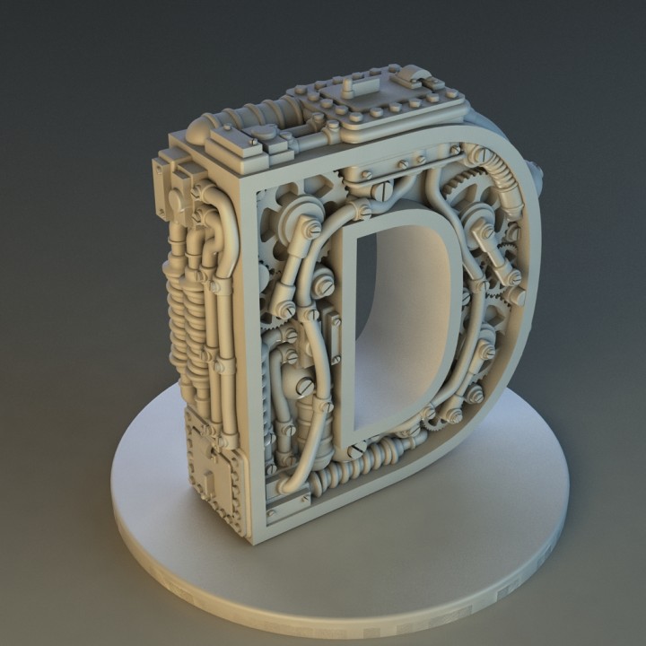 3D Printable Steampunk letter D by Alphonse Marcel
