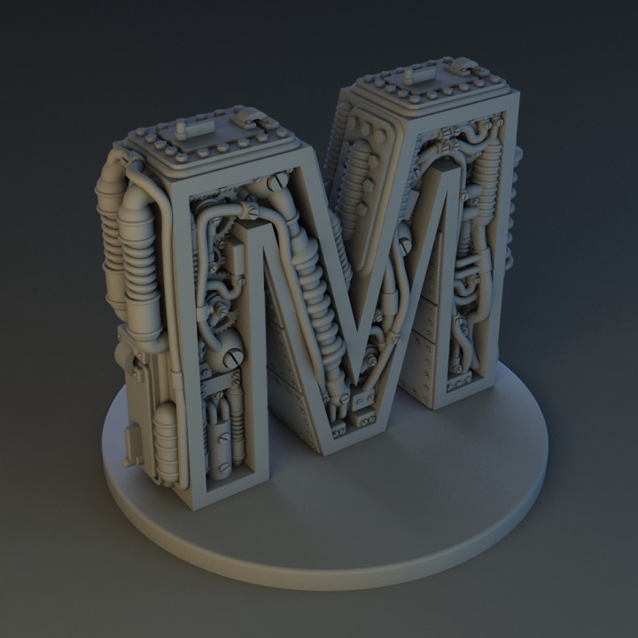 3D Printable Steampunk letter M by Alphonse Marcel