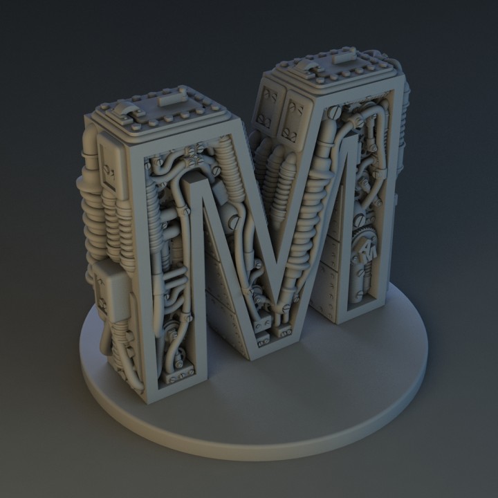 3D Printable Steampunk letter M by Alphonse Marcel