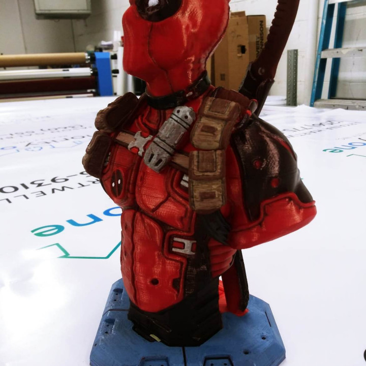 3D Print of Deadpool Bust (Remastered Supportless Edition) by MrCoggsworth