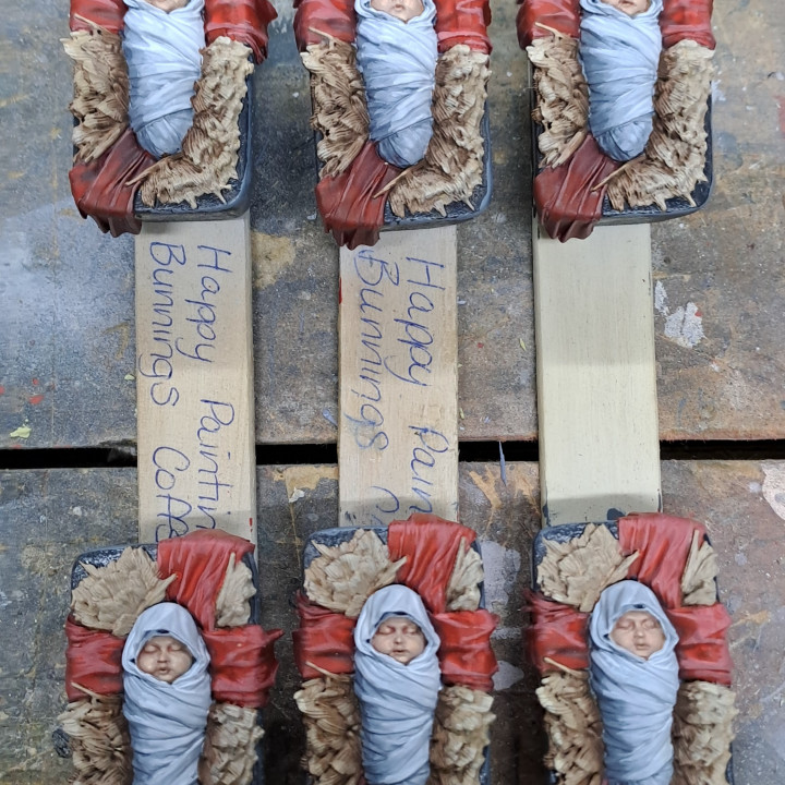 3D Print of Baby Jesus in a manger Christmas ornament by fightspanner