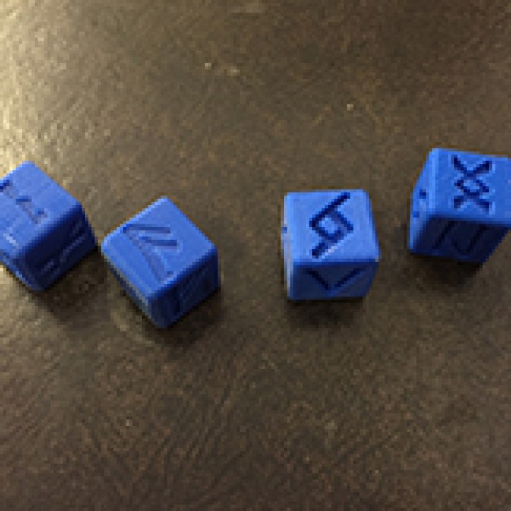 3D Printable Dice Nordic Rune 6 sided by David Parsons