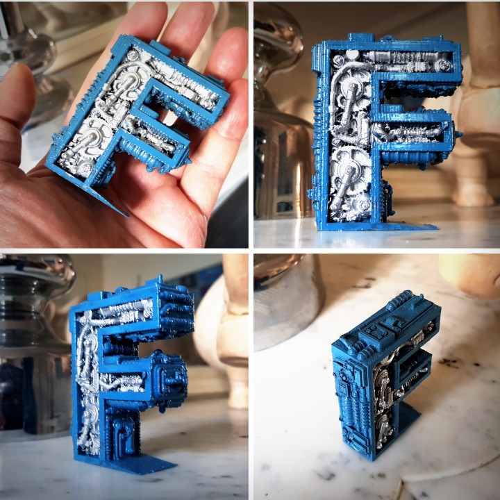 3D Printable Steampunk letter F by Alphonse Marcel