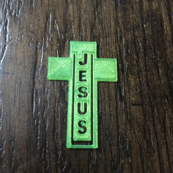 3D Printable Jesus Cross bookmark by Joshua Wilkins