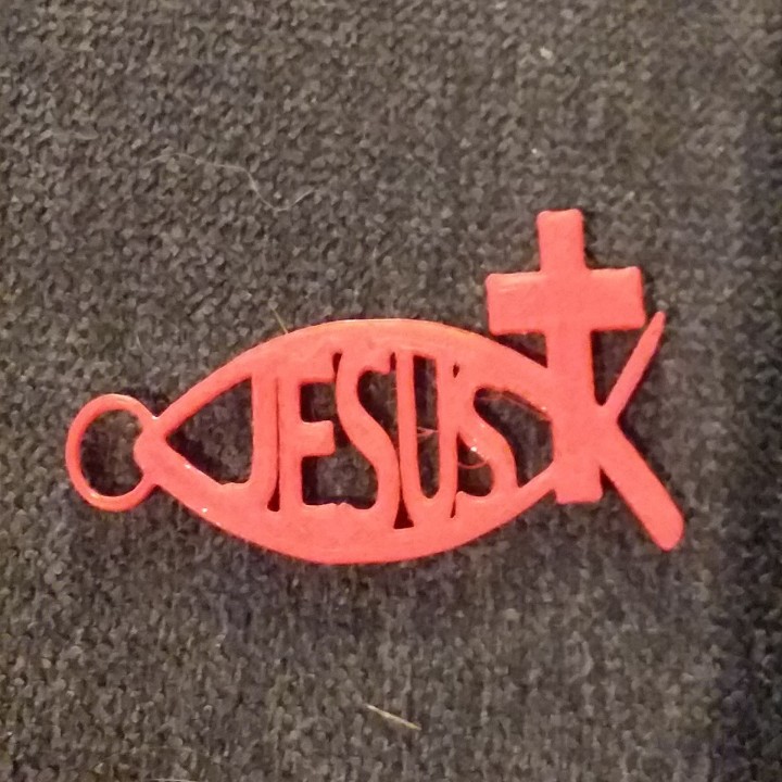 3D Printable Jesus Fish Cross by Joshua Wilkins