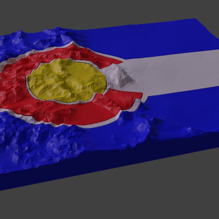 3D Printable Terrain map Colorado flag by Bob Morsch