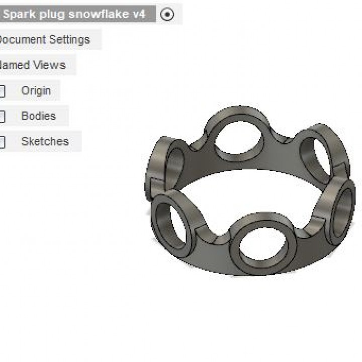 3D Printable Spark plug snowflake by Nate