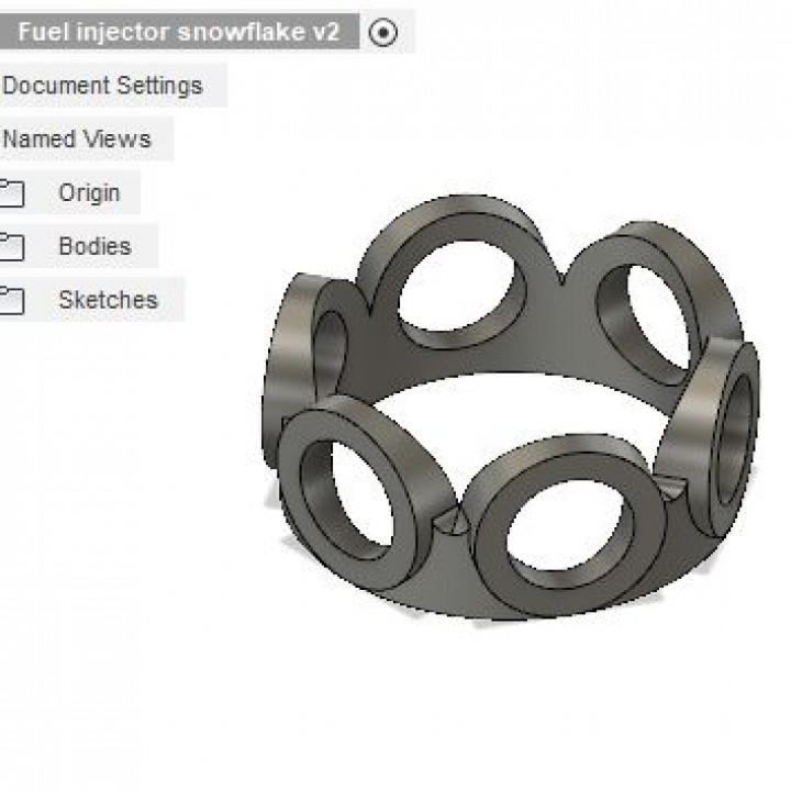 3D Printable Fuel injector snowflake by Nate