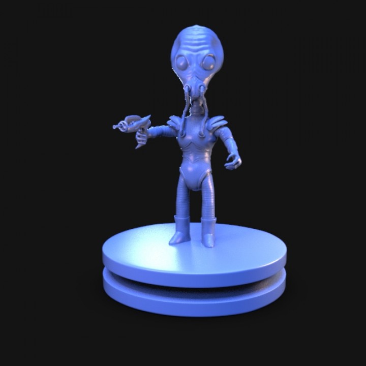 3D Printable Retro Alien 1950's by Pablo Garcia