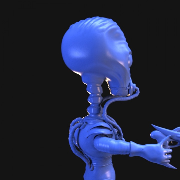 3D Printable Retro Alien 1950's by Pablo Garcia