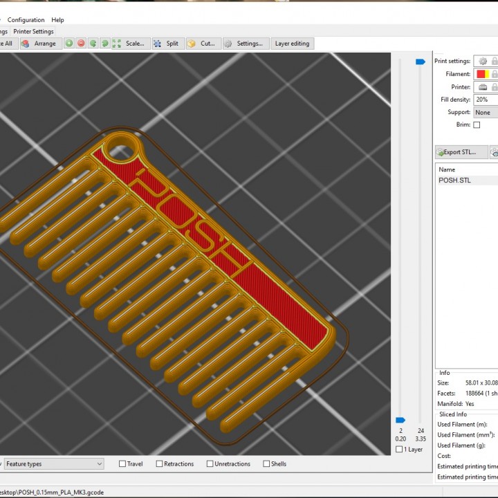 3D Printable Comb_on_keys by Vojtěch Pošík