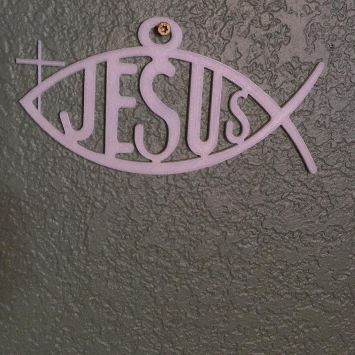 3D Printable Jesus Fish Key Chain by Joshua Wilkins