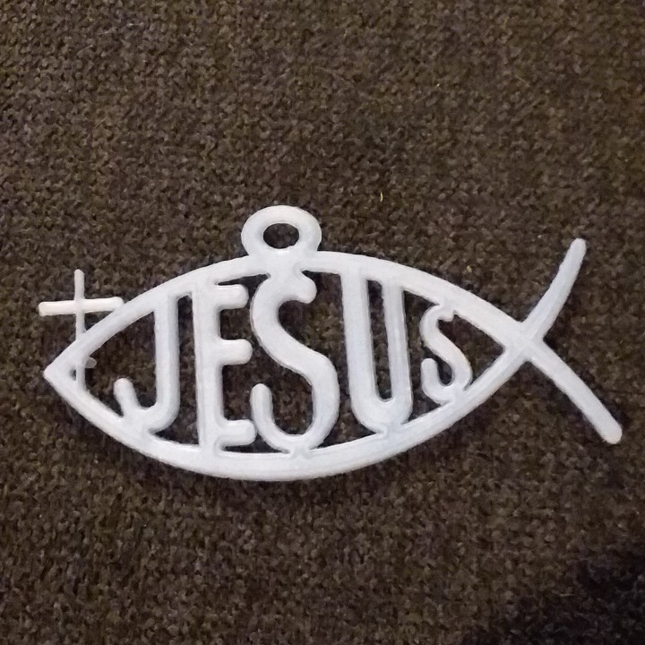 3D Printable Jesus Fish Key Chain by Joshua Wilkins