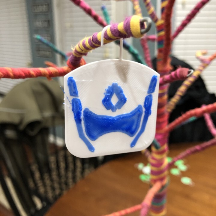 3D Printable Symmetra Character Icon Ornament by Nicholas Dienstbier
