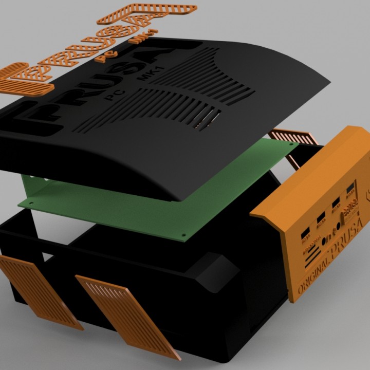 3D Printable Prusa branded printable Mini-ATX Computer case by Bob Morsch