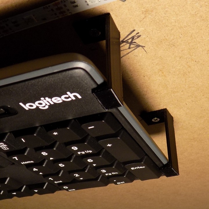 3D Printable Under-Desk Keyboard holder by Llama Lover