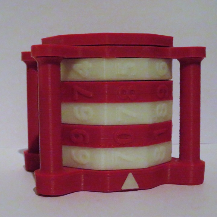 3D Printable Cryptex with numeric code by EL3D