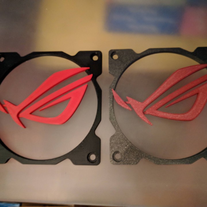 3D Printable Fan Grill 120mm Republic of Gamers Logo 2 pieces by Greg