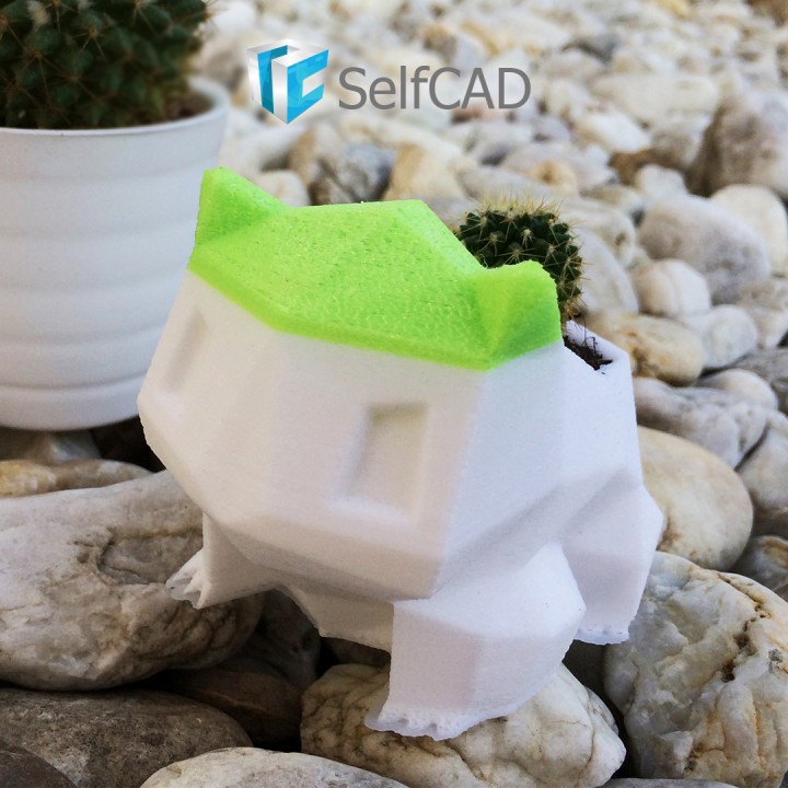 3D Printable Bulbasaur Plant Pot by SelfCAD