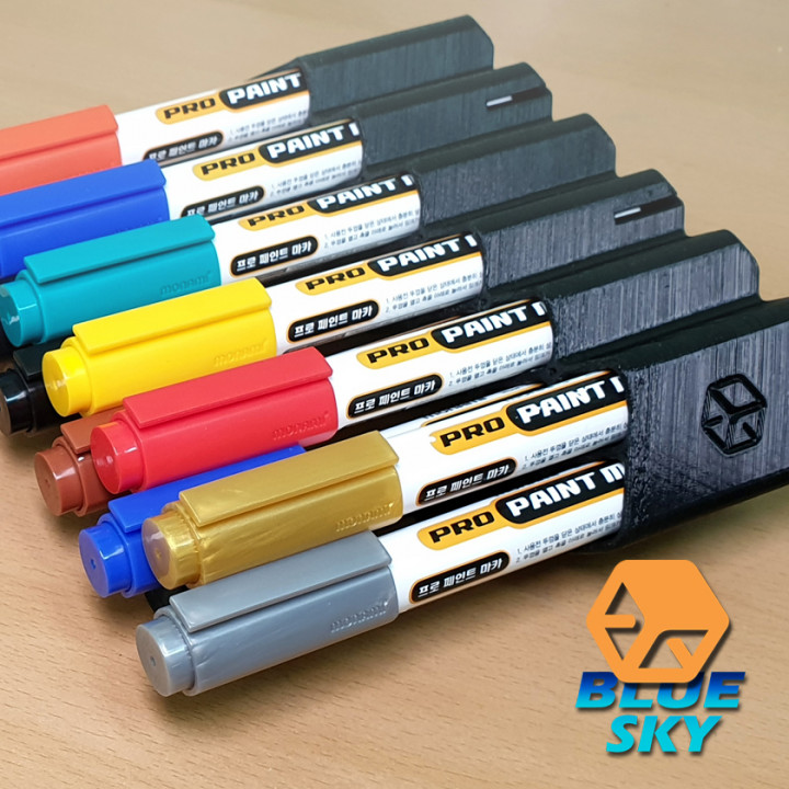 3D Printable Paint Marker Stand by Sky Ha