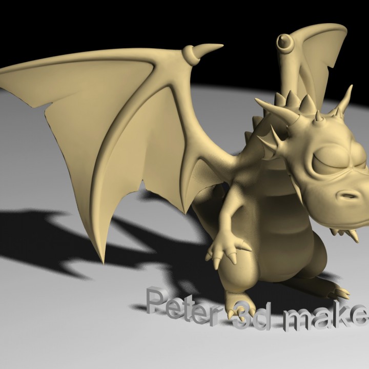3D Printable Cute dragon by Peter Schuijt