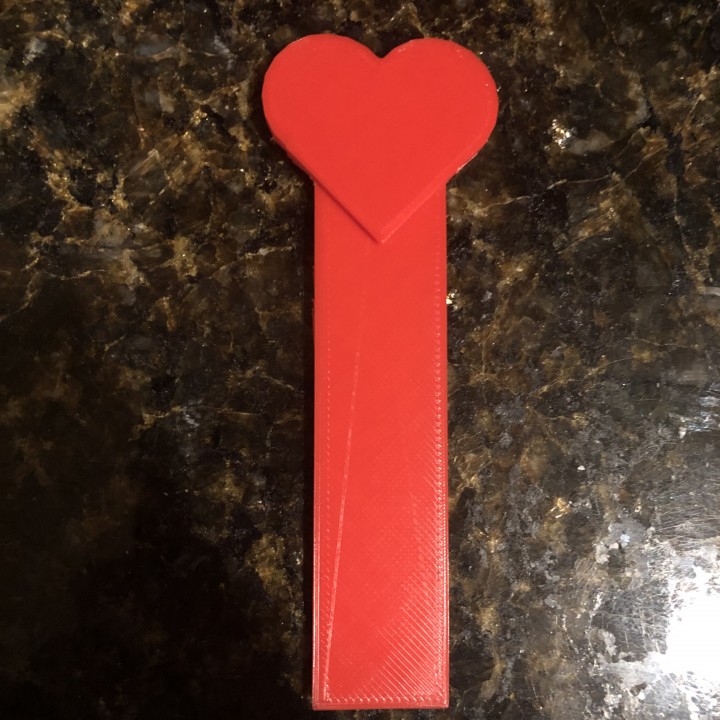 3D Printable Heart Bookmark by Kent Harris