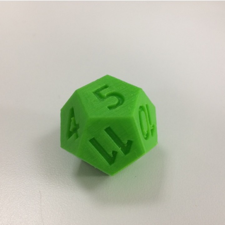 3D Printable 12 sides dice by Carlos Alberto Carvajal