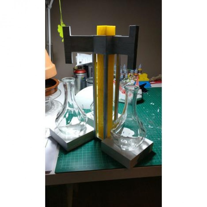 3D Printable Minecraft brewing stand 1:1 by javier lorenzo