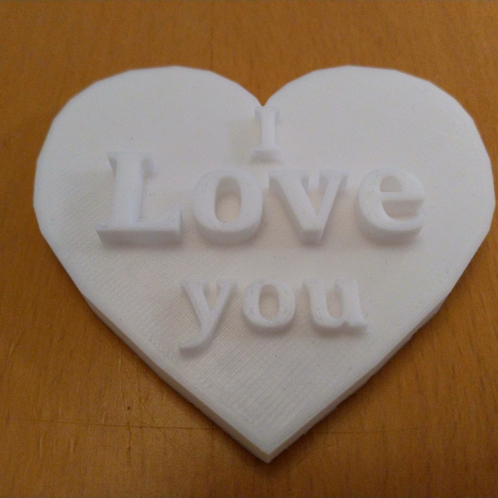 3D Print of I Love you Heart by Mooncake