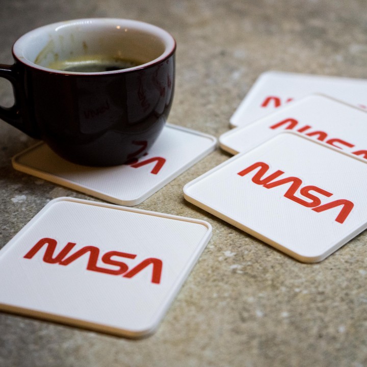 3D Printable NASA coasters for dual extrusion, multi material or single ...