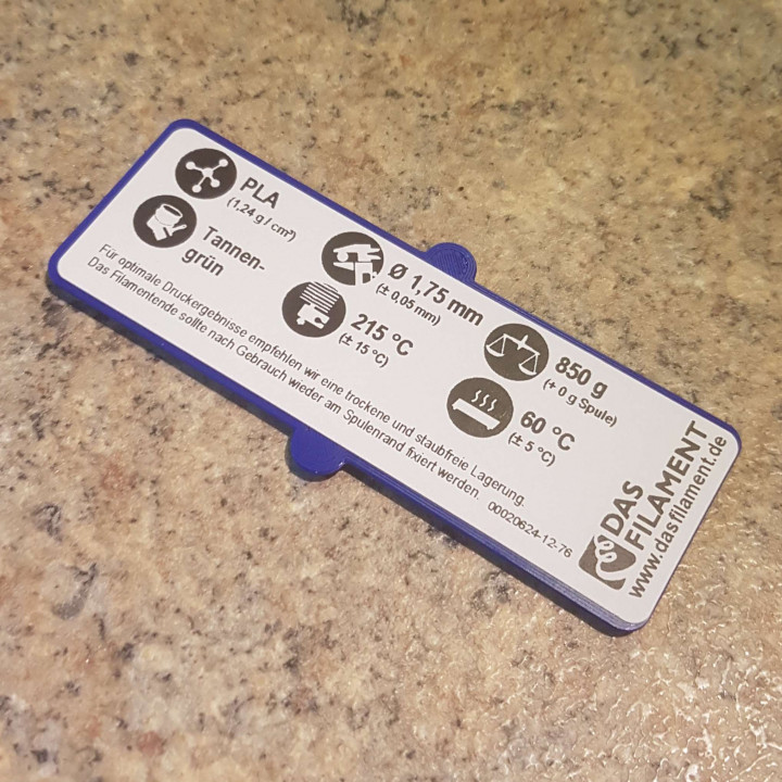 3D Printable Label Clip for Parametric MasterSpool by Peter Scheler