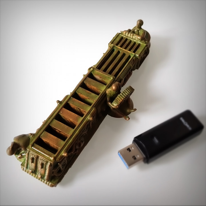 3D Printable Steampunk USB holder. by Alphonse Marcel